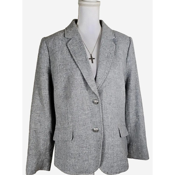 Talbots | Jackets & Coats | Talbots Woman Size 6 Gray Aberdeen Blazer ...